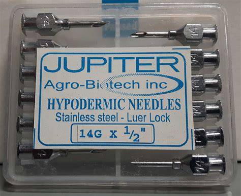 Jupiter Stainless Steel Needles 14 G 12 Jupiter Agrobiotech