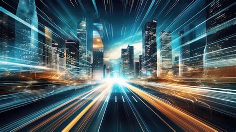 Premium Photo Futuristic Motion Technology Background