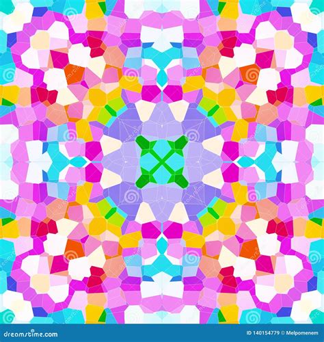 Abstract Geometric Symmetrical Fractal Pattern Stock Illustration