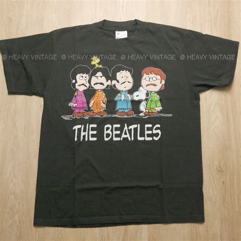 Beatles The Beaugles Tag Hanes Bleached Soft Cartoon Shirt Band Parody Heavy Vintage Shopee