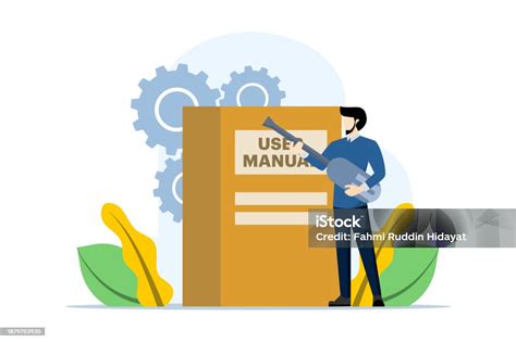 사용 설명서 개념 사람 사람 읽기 사용 설명서 요구 사항 및 사양 문서 랜딩 페이지 템플릿 Ui 웹 모바일 앱 배너에 사용할 수