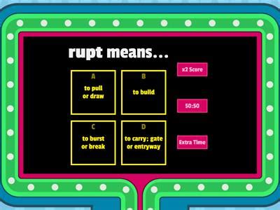 Roots Rupt Port Form Teaching Resources