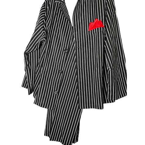Pin Stripped Mob Boss Suit Costume Plus Size Gem