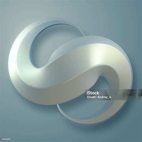 흰색 곡선 Mobius 스트립의 디지털 그림 착시 현대 미술3d 렌더링 원형에 대한 스톡 사진 및 기타 이미지 원형 흰색 3차원 형태 Istock