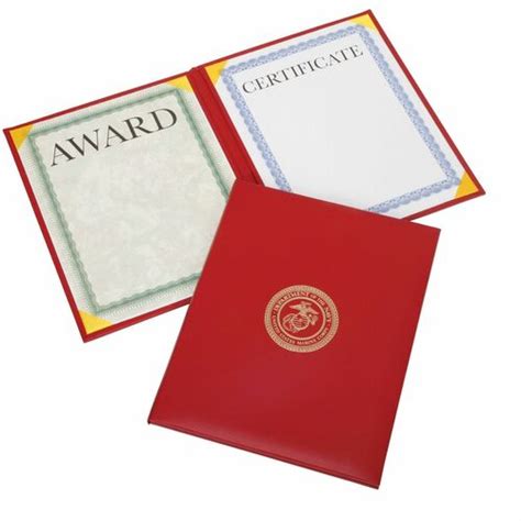 Skilcraft Padded Award Certificate Binder With Usmc Seal Letter 8 1
