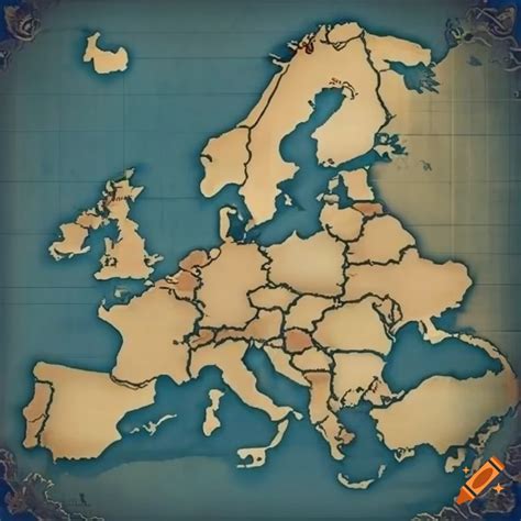 Vintage Style Map Of Europe