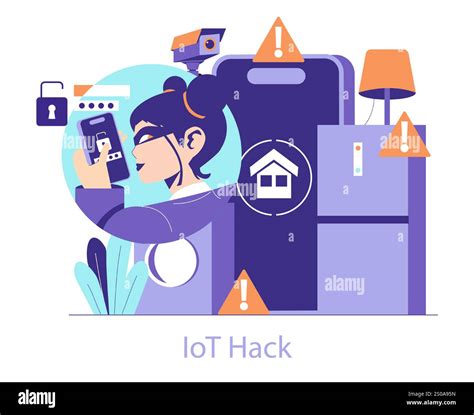 Cybercrime Concept A Hacker Compromises Smart Home Devices Using A