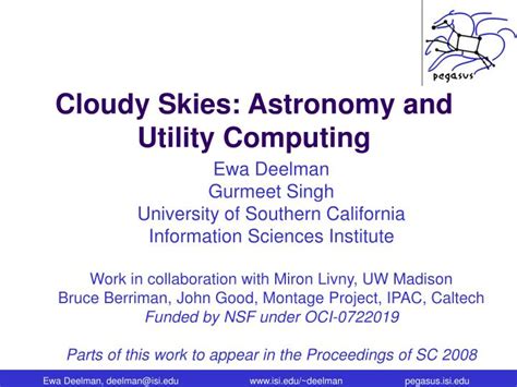 Ppt Cloudy Skies Astronomy And Utility Computing Powerpoint Presentation Id5126841