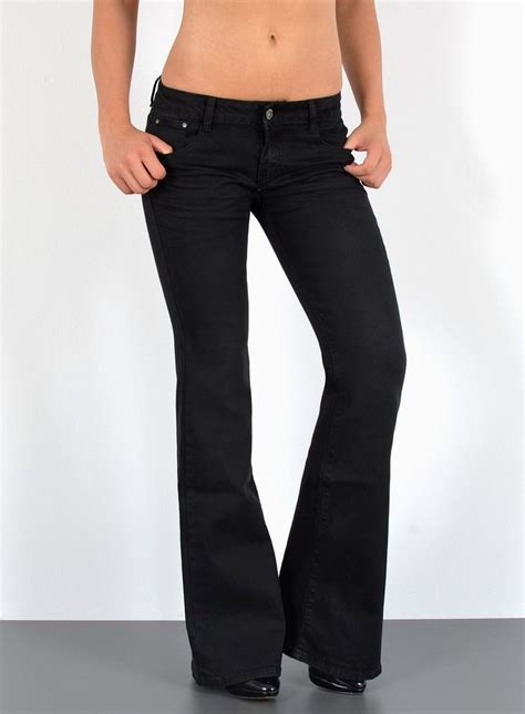 Esra Bootcut Jeans B400 Damen Bootcut Jeans Low Waist Bis Plussize