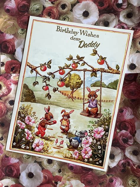 Fabulous Rare Vintage Circa 1970s Birthday Wishes Dear Daddy Large
