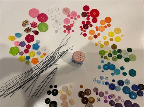 Diy Flower Button Bouquet Etsy