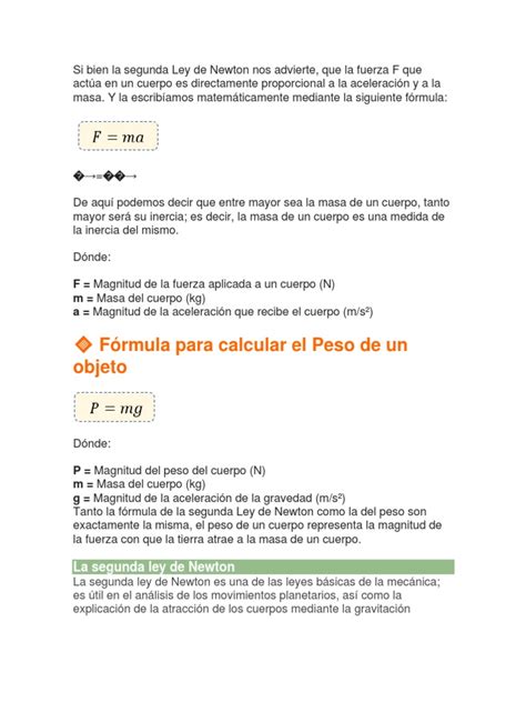 La Segunda Ley De Newton Ejercicios Pdf