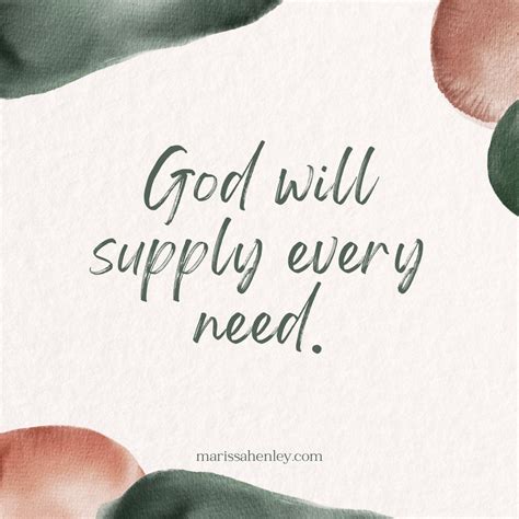 God Will Supply Every Need Marissa Henley