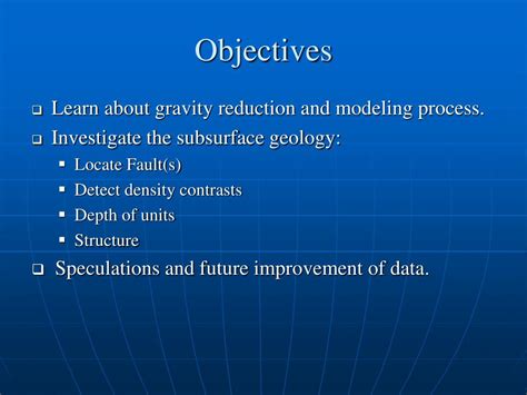 Ppt Using Gravity Modeling To Understand The Subsurface Geology Of The La Bajada Fault Zone