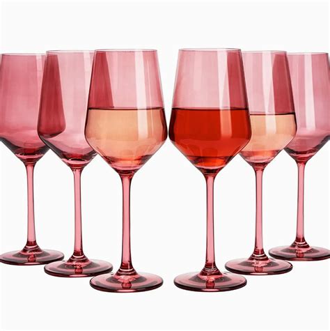 Rose Pink Wine Glasses Pink Moon