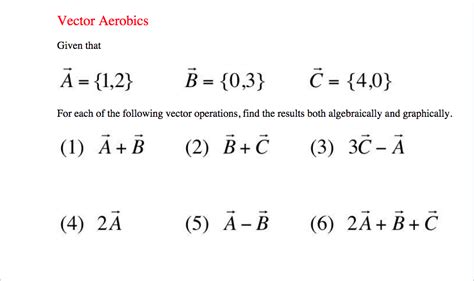 Solved Vector Aerobics Given That A B C For Chegg