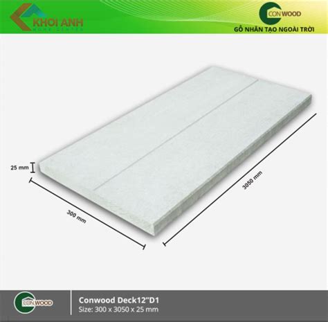 Thanh Lót Sàn Conwood Deck12″d1 6″ 2in1 Kt 300 X 3050 X 25 Mm Khôi