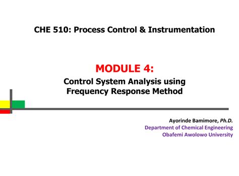 Week 4 Module 4 Control System Analysis By Frequency Response Method