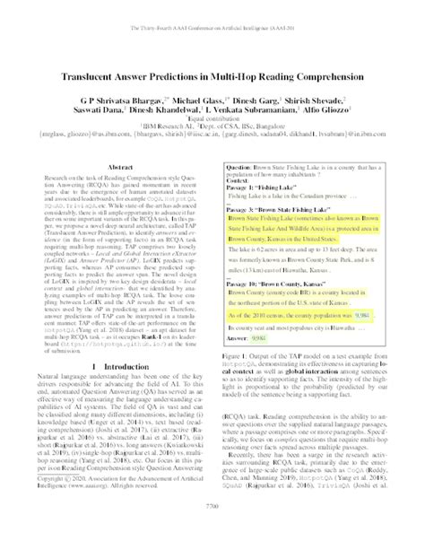 Pdf Translucent Answer Predictions In Multi Hop Reading Comprehension