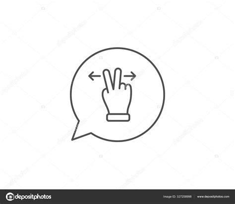 Touchscreen Gesture Line Icon Slide Arrow Sign Swipe Action V Stock