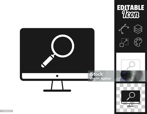 デスクトップコンピュータの虫眼鏡デザイン用のアイコン簡単に編集可能 アイコンのベクターアート素材や画像を多数ご用意 アイコン