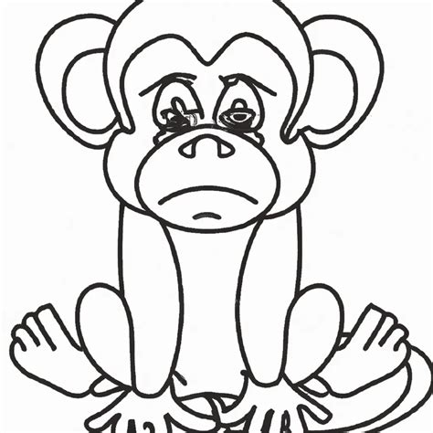 7 Desenhos De Macaco Triste Para Imprimir E Colorir
