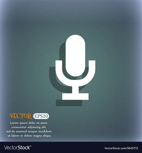Microphone Icon Symbol On The Blue Green Abstract Vector Image