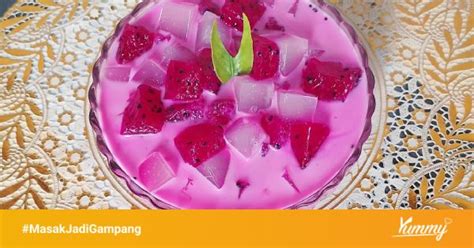 Resep Puding Buah Naga Kuah Santan Sederhana Rumahan Di Yummy App