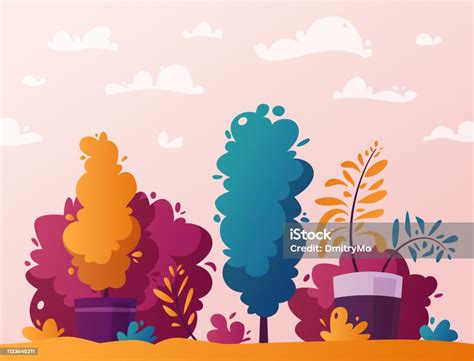 美麗的植物動畫片向量例證向量圖形及更多俄羅斯圖片 俄羅斯 偏遠的 前後院 Istock