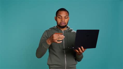 Free Photo Man Adding Payment Method On Website Using Laptop