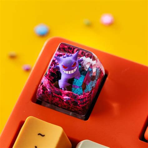 Custom Creepy Gengar Artisan Keycap Custom Keycaps Art Decor Resin Keycaps Anime Artisan Keycap