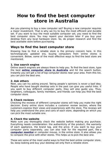 How To Find The Best Computer Store In Australia Computer Alliance Page 1 1 Flip Pdf