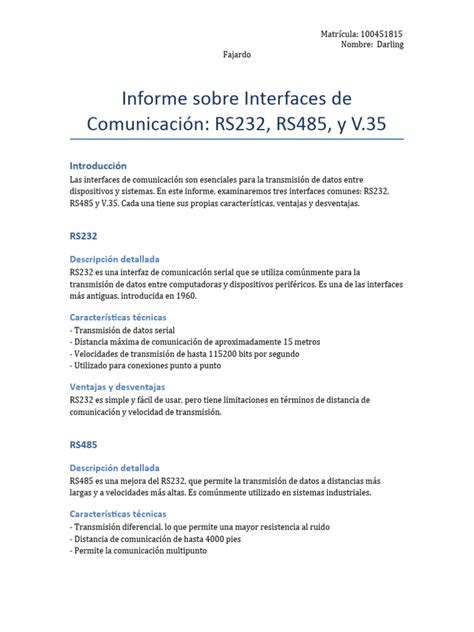 interfaces de comunicacion rs232 rs485 v35 pdf redes de