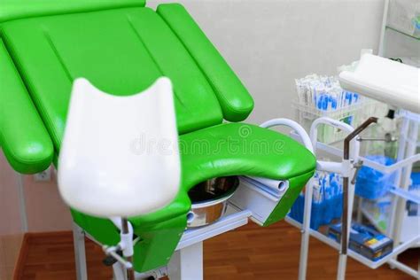 Gynecological Chair In The Gynecologist`s Office Medical Examination Spon Gynecologist