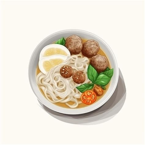 Bakso Comida Tradicional Indonésia De Almôndega E Macarrão Criado