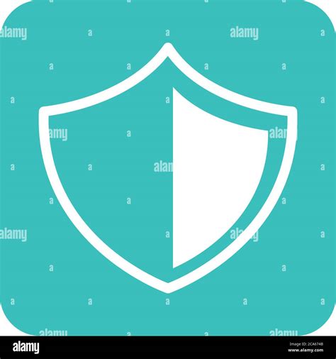 Mobile Application Shield Protection Web Button Menu Digital Flat Style