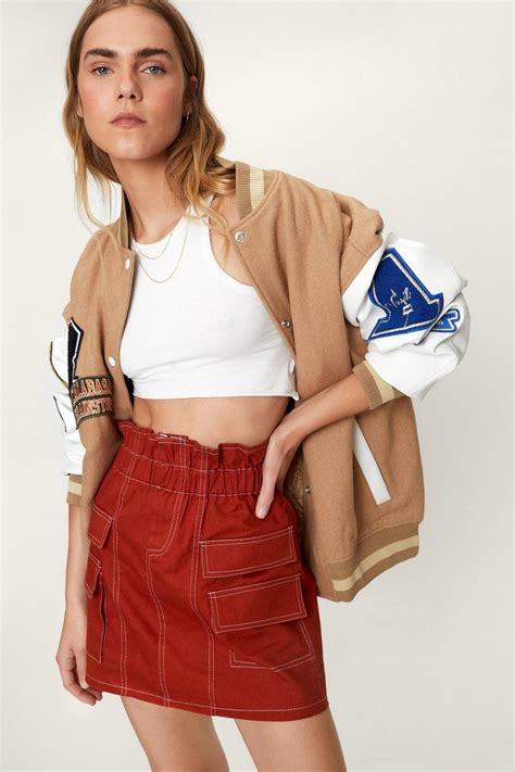 Waist Detail Cargo Mini Skirt Boohoo Uk