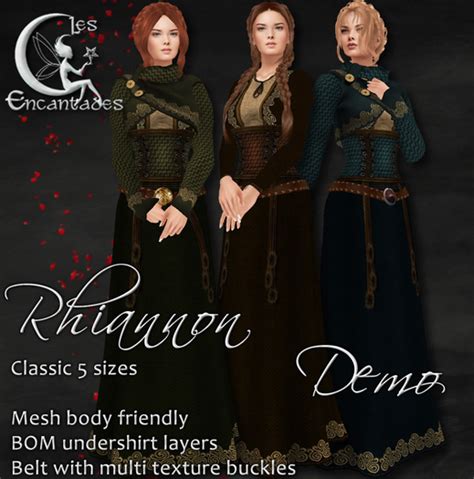 Second Life Marketplace Le Rhiannon Demo Medieval Celtic Gown