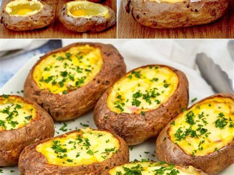 Pommes De Terre Au Four Farcies Aux œufs Délicieuses Et Faciles à