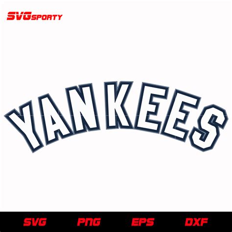 New York Yankees Text Logo Svg Yankees Svg Mlb Svg Eps Dxf Png D