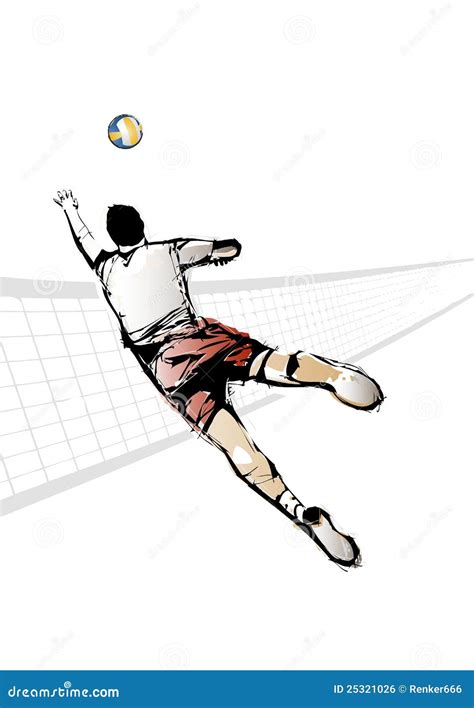 Der Volleyball Spieler Vektor Abbildung Illustration Von Hintergrund