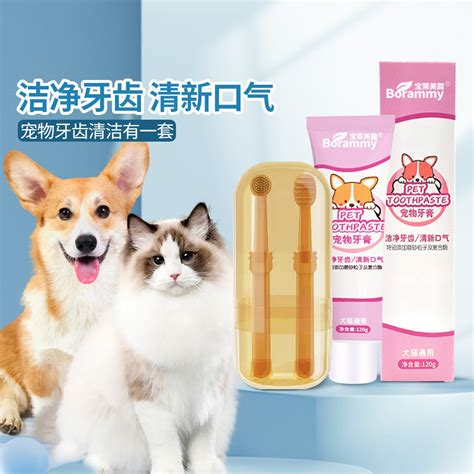 宠物刷牙清洁牙膏手指套牙刷洁齿狗狗猫咪减少口臭牙齿牙结石牙膏 阿里巴巴