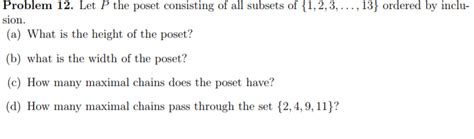 Solved Problem 12 Let P The Poset Consisting Of All Subsets