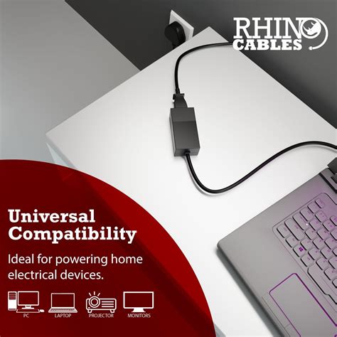 Rhinocables Clover Mains C5 Kettle Uk Mains Cable Cloverleaf Power