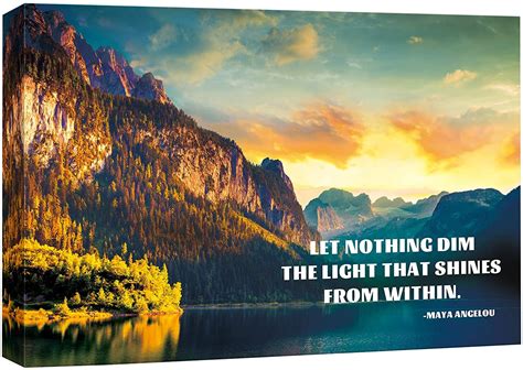 Wall26 Canvas Print Wall Art Maya Angelou Quote With Orange Sunset Landscape Nature Floral
