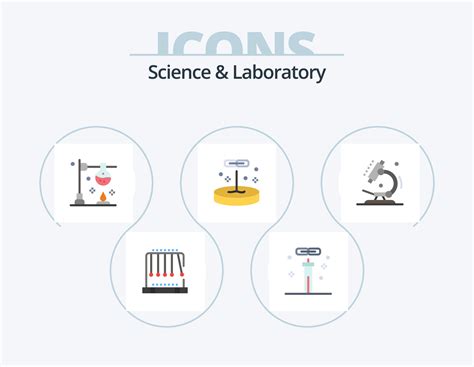 paquete de iconos planos de ciencia diseño de iconos biología laboratorio ciencia