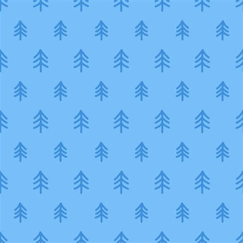 Premium Vector Blue Seamless Pattern With Blue Tree