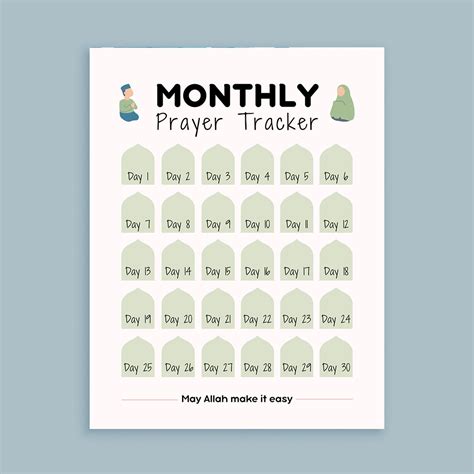 Salah Tracker Muslim Prayer Tracker Salah Tracker Checklist Islamic Art Prints Weekly Salah