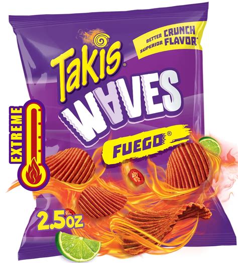 Takis Fuego Waves Hot Chili Pepper And Lime Wavy Potato Chips 25 Oz