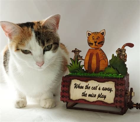 New Automata Kit Toy Digital Svg Laser Cut File Cat And Mice Photo